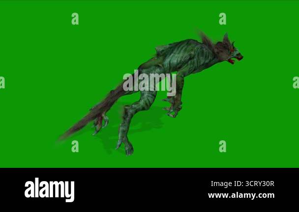 Monster Werehyena Attacking Scene Right Side-3D Rendering Animation On ...