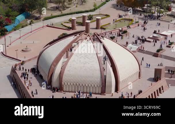 Aerial view of the Pakistan Monument in Islamabad, Pakistan, showcasing ...