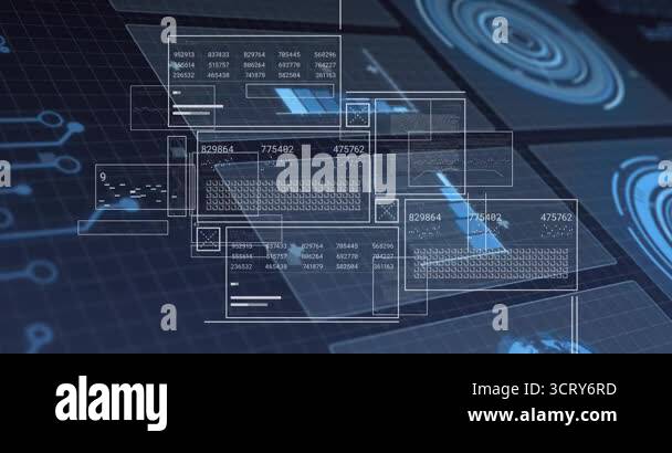 On launch HUD panels fading and sliding while windows updating data to visualize real time ...