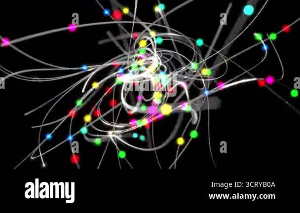 Color curve lines sci-fi led on black bg able to loop endless 4k Stock ...