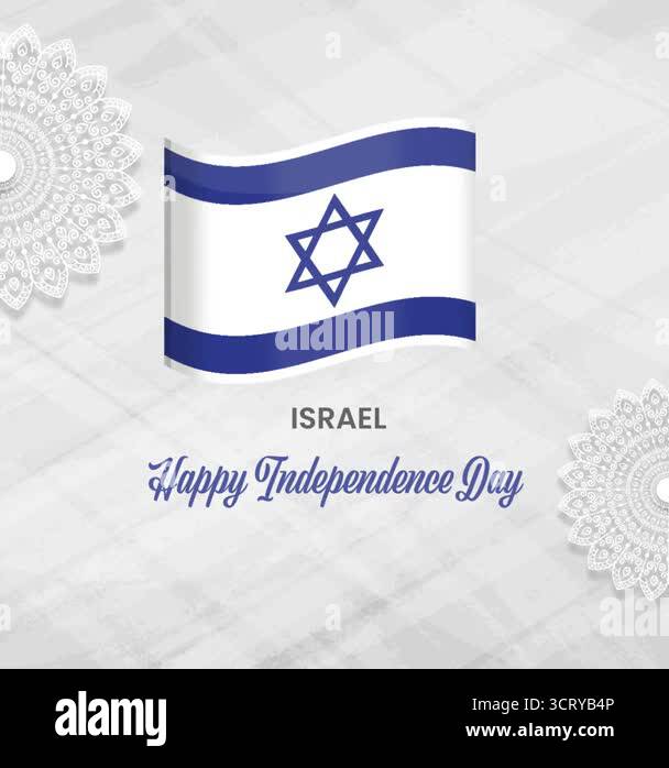 Israel National Day Animated Flag & 'Happy Independence Day' Motion ...