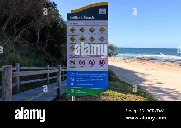 Serene beach safety signs Stock Videos & Footage - HD and 4K Video ...