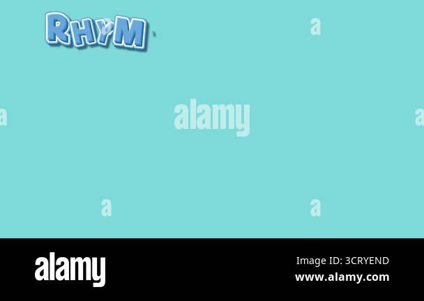 Colorful animation introducing rhyming words with playful transitions ...