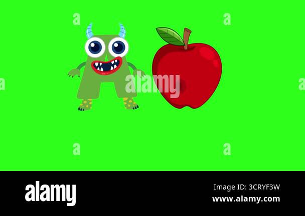 Letter apple cartoon illustration Stock Videos & Footage - HD and 4K ...