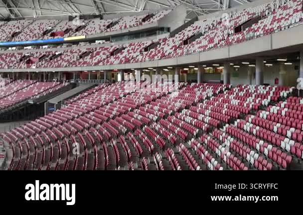 Singapore-6 Sep 2025: Interior view of Singapore National Stadium. With ...