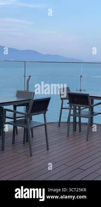 Luxury Oceanfront Terrace with Breathtaking Sea View 4K Cinematic Shot ...