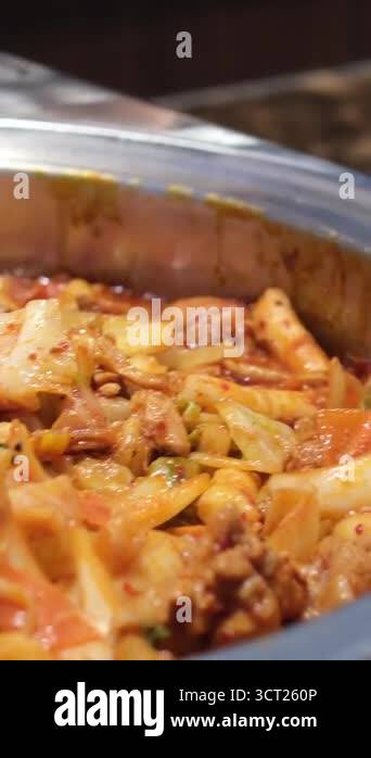 Catering buffet food in restaurant on traditional indian wedding. Close ...