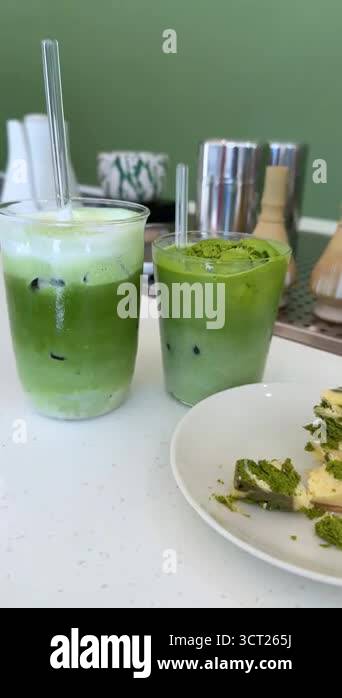 Step by step tutorial making Japanese matcha tea. Step five, pour your ...