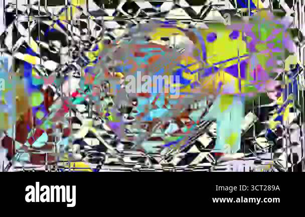 Chaotic mix of colorful elements in motion. Abstract splash of shapes ...