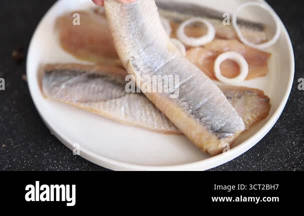 Herring fillet fish fresh seafood portion size natural product tasty ...
