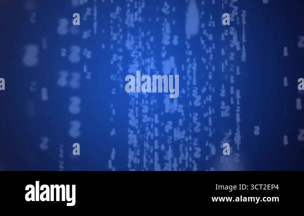 Random digital data matrix of binary code numbers text space. motion background for technology ...