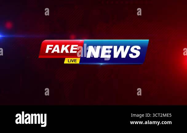 FAKE NEWS logo Imitation News badge symbol animation with technology ...