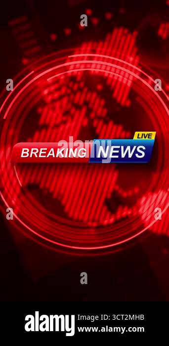 Vertical video Breaking News logo animation with futuristic technology ...