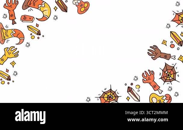 set of hand drawn cartoon icons isolated on white background. vector ...