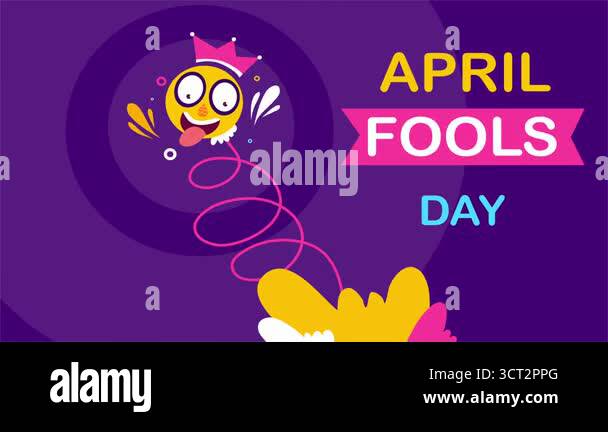 happy fools day. cartoon illustration Stock Video Footage - Alamy