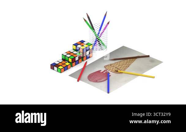 Pencil colour cube Stock Videos & Footage - HD and 4K Video Clips - Alamy