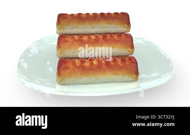 spicy chicken roll.3d and computer rendering animation video with 4k ...