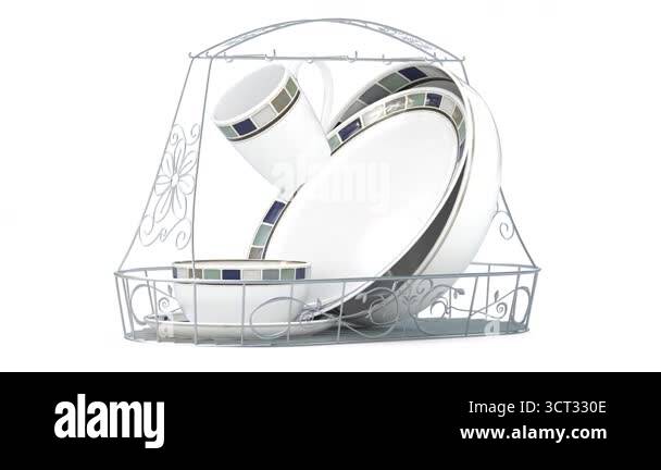 classic dinner set.3d and computer rendering animation video with 4k ...