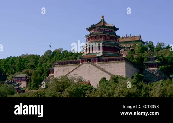 Tower of Fragrance of Buddha, Summer Palace, Beijing, China. Chinese ...