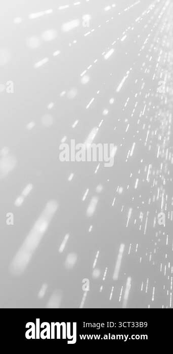 Minimalist technology background with glowing white digital data lights ...
