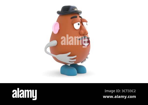 potato cartoon man. 3d and computer rendering animation video with 4k ...
