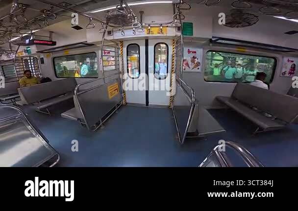 Mumbai AC Local Train Journey Inside View Stock Video Footage - Alamy
