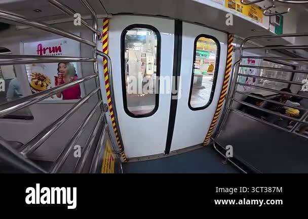 Mumbai AC Local Train Journey Inside View Stock Video Footage - Alamy