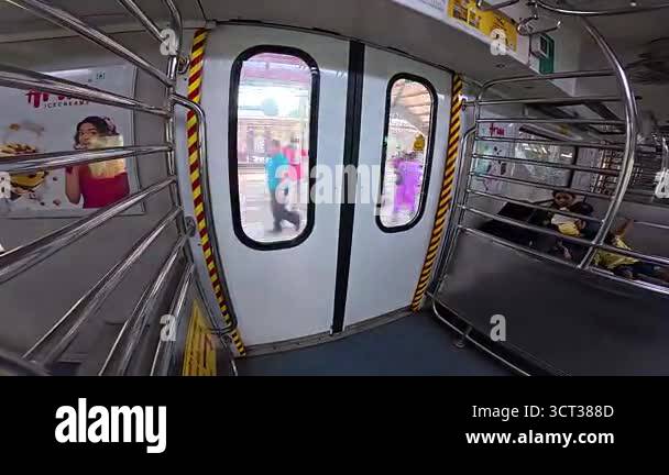 Mumbai AC Local Train Journey Inside View Stock Video Footage - Alamy