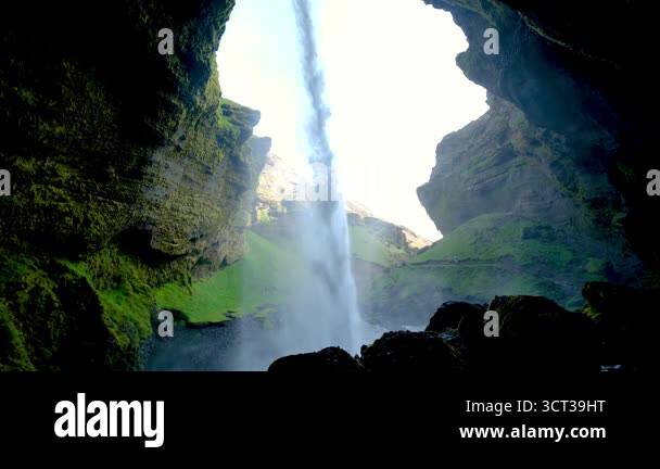 Experience the breathtaking beauty of Kvernufoss, a stunning waterfall ...