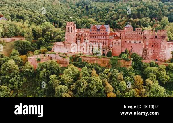 Heidelberg: Aerial view of Heidelberg Castle Heidelberger Schloss ...