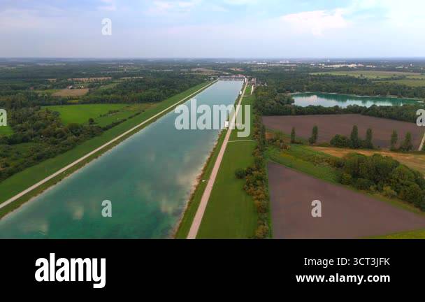Aerial view of Olympic Regatta Centre Munich, Germany. Historic rowing ...