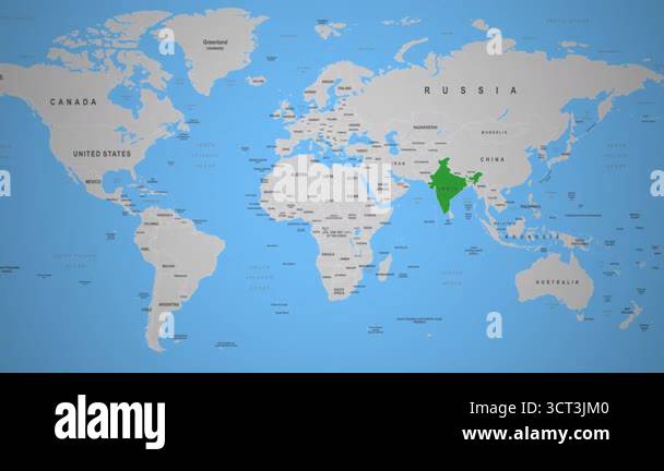 India political map zoom highlighted country borders South Asia ...