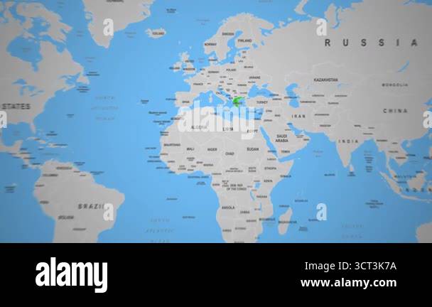 Greece 2d animation map Europe country location geography atlas ...