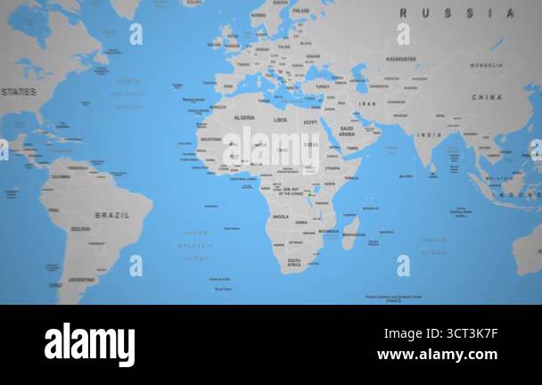 Burundi aerial mountain landscape animation rural villages and farms ...