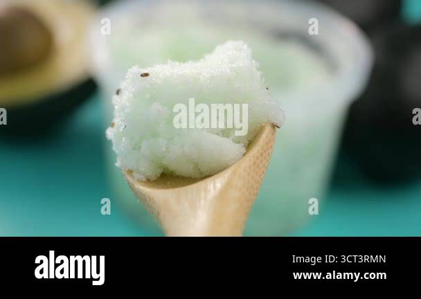 Refreshing avocado body scrub made from natural ingredients Stock Video ...