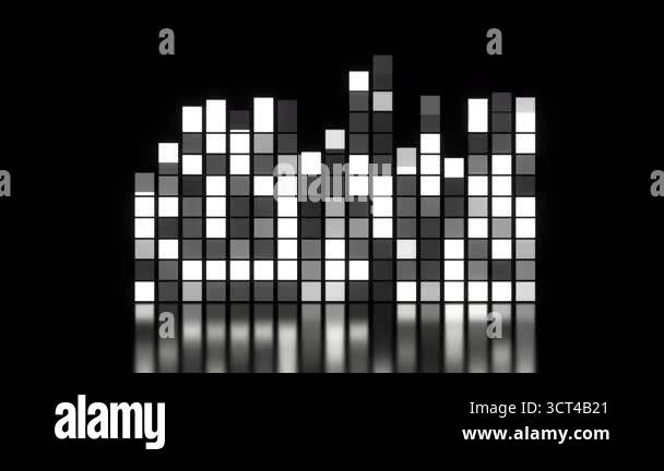 sound equalizer in dark reflective surface loop animated Stock Video ...