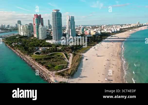 Luxury hotel skyscraper. Aerial Miami beach. Luxury aerial landscape ...