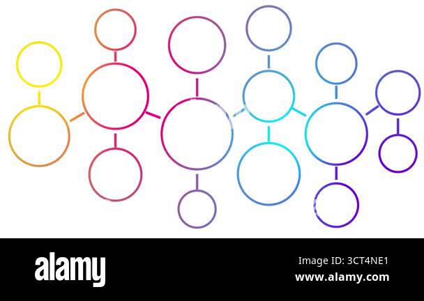 Animated line colorful icon of molecule. Linear medical symbol is drawn ...