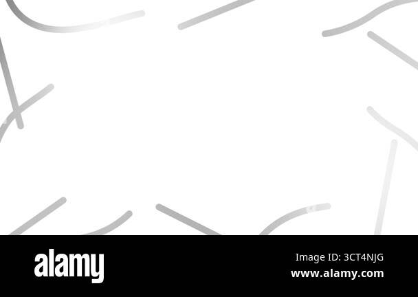 Animated silver decorative wavy lines is drawn. Linear background with ...