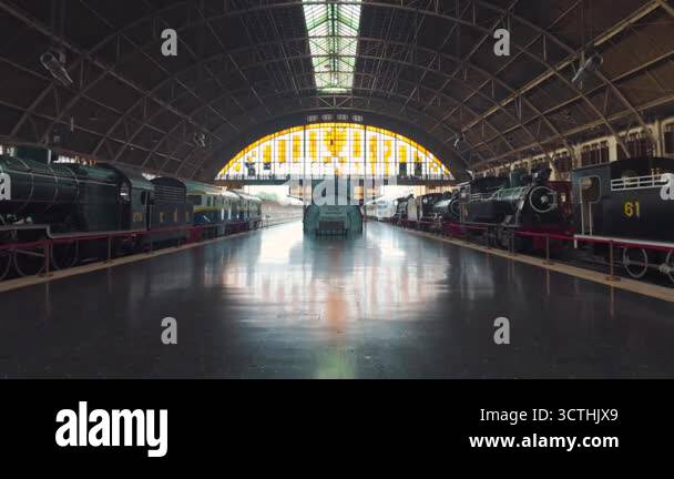vintage trains at Hua Lamphong station in Bangkok, historic rail ...