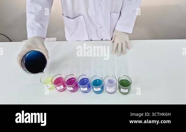 Observing color change with pH variations Stock Video Footage - Alamy
