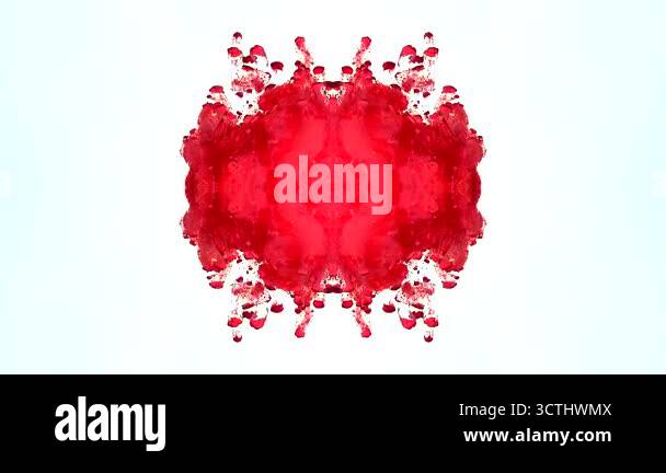 Scarlet bloody splashes of paint on a white background. Mystical ...