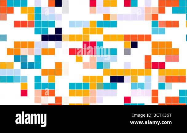 Vivid Abstract Geometric Pattern With Multicolored Moving Pixels Stock Video Footage - Alamy