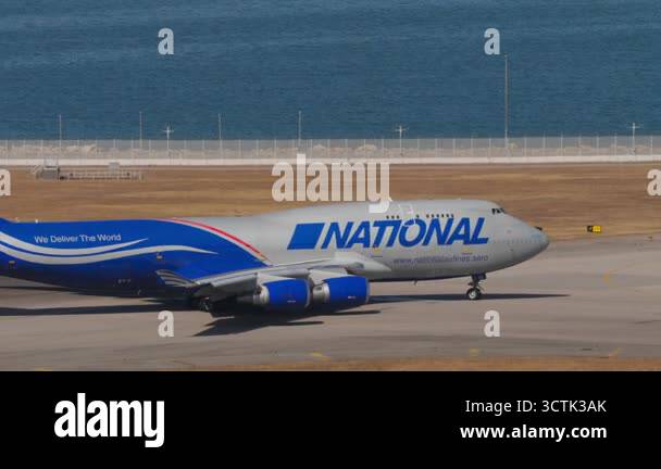 HONG KONG - JANUARY 28, 2025: National Airlines Boeing 747 taxiing at ...
