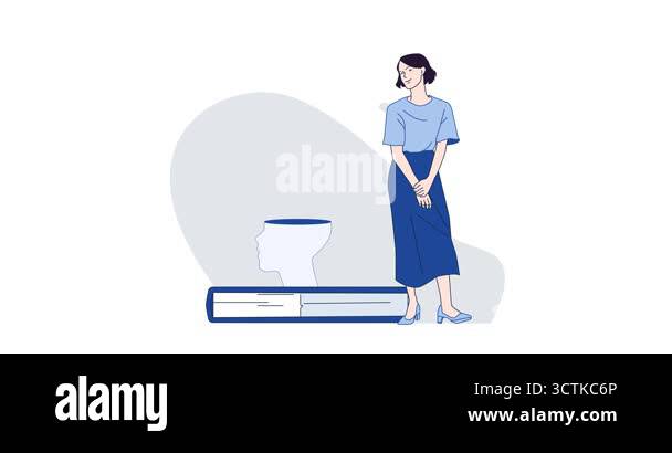 Investing and financial management. Moving banner with female ...