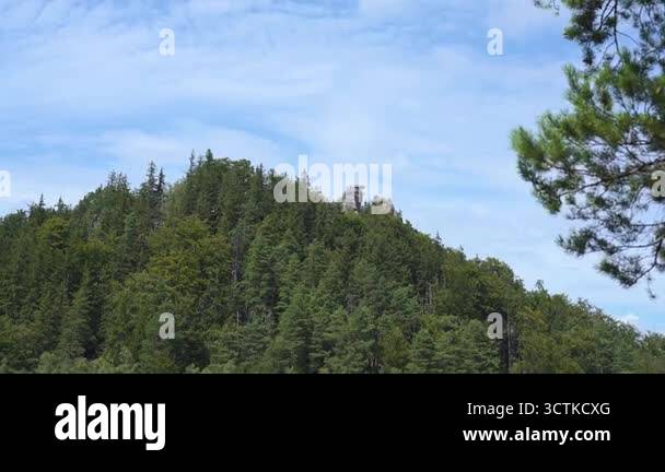 View of the Sokolec Castle - ruins located in southwestern Poland in ...