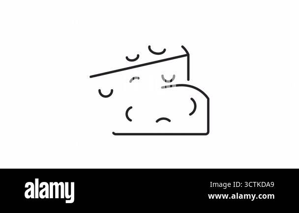 Cheese motion icon outline style. Animated cheese symbol in 4k ...