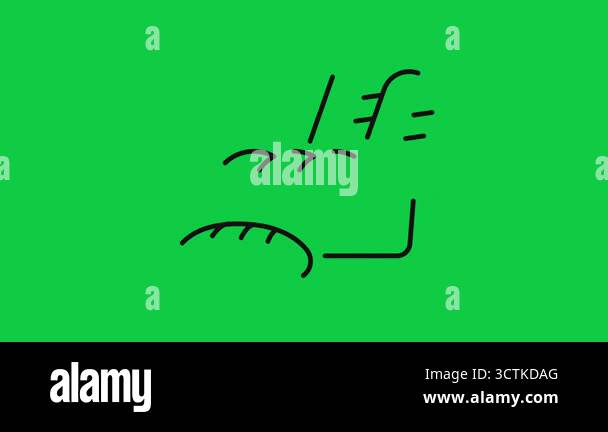 Bread bakery motion icon outline style on green screen. Animated breads ...