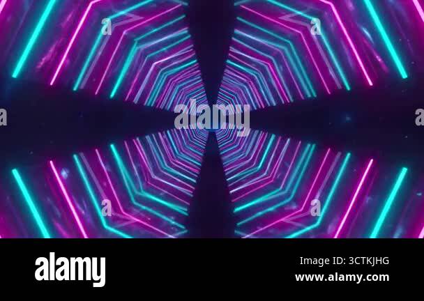 Futuristic neon tunnel loop animation with glowing lights, perfect for ...