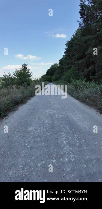 Long narrow dirt track example. beautiful landscape with the road ...